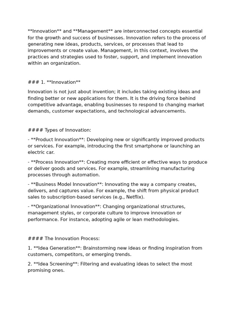 Innovation Management Strategies Explained | PDF | Innovation | Agile ...