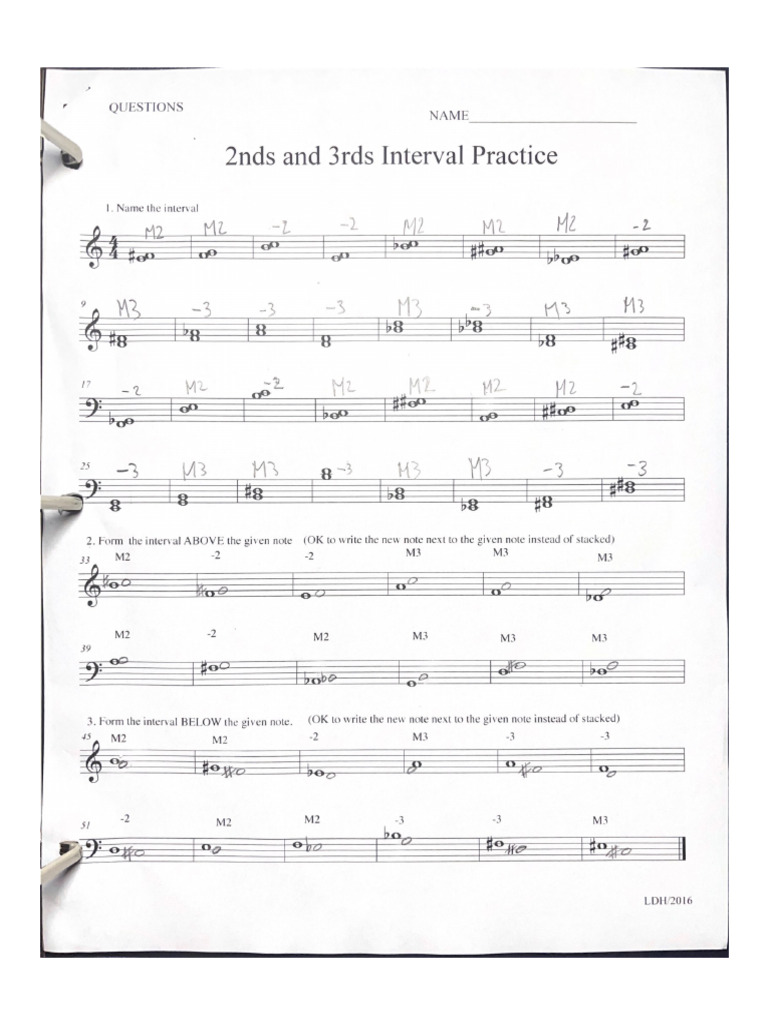 2nds and 3rds Interval Practice | PDF