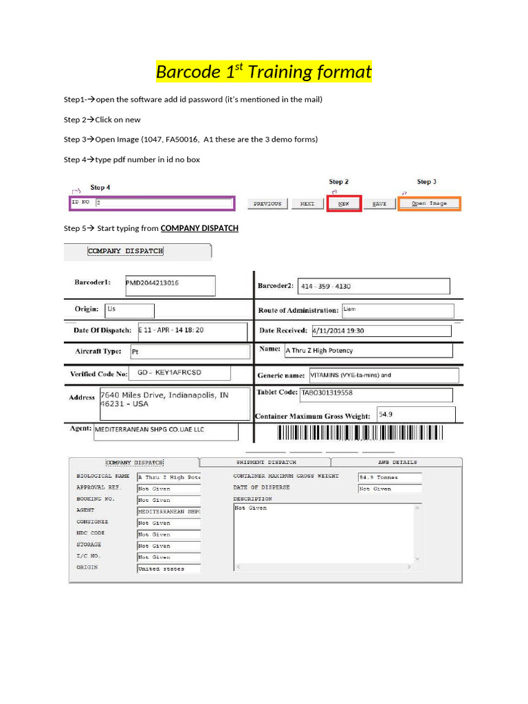 Barcode 1st Training Format | PDF