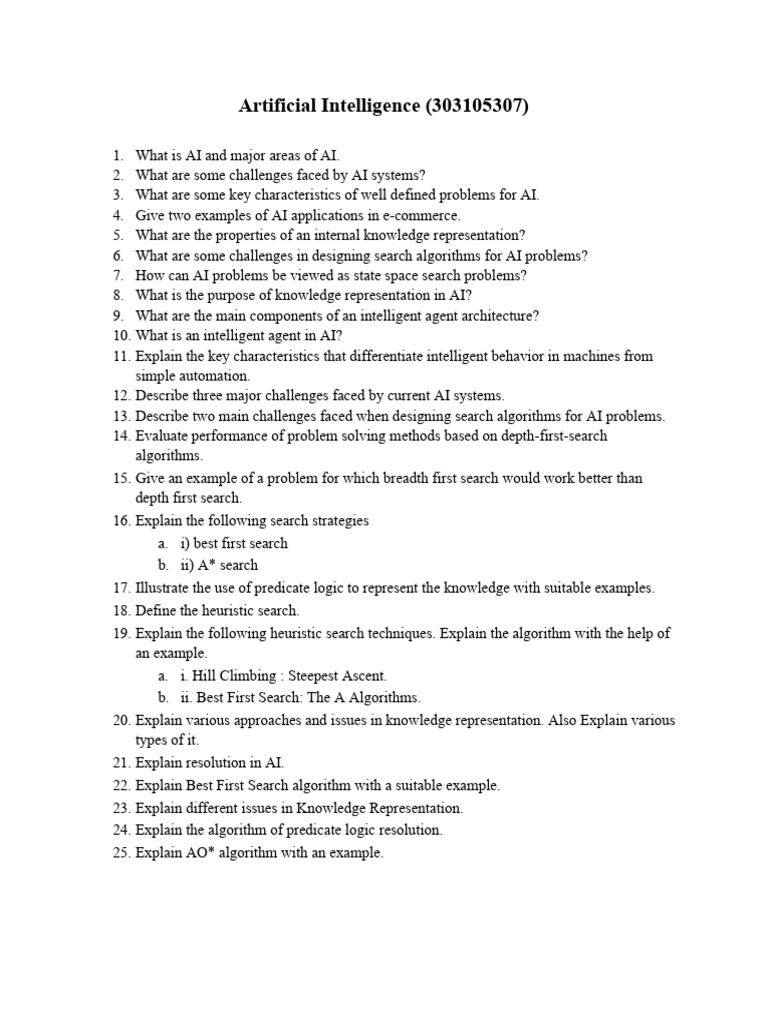 Ai Important Question | PDF