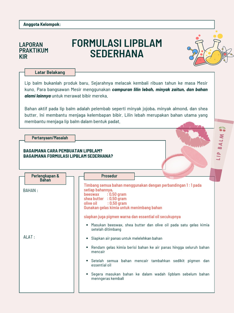 Formulasi Lipblam | PDF | Kesehatan Holistik