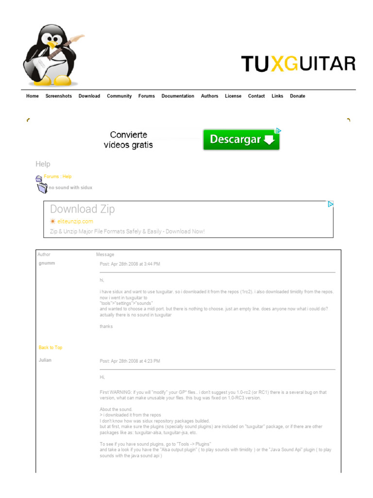 TuxGuitar Sound Configuration Guide | PDF | Shoe | Zip (File Format)