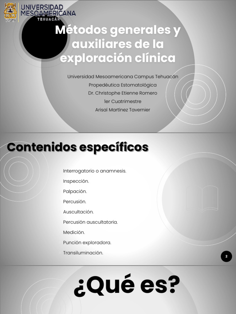 Métodos Generales y Auxiliares de La Exploración Clínica. | PDF ...