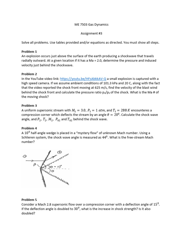 Gas Dynamics-Assignment #3 | PDF | Teaching Methods & Materials