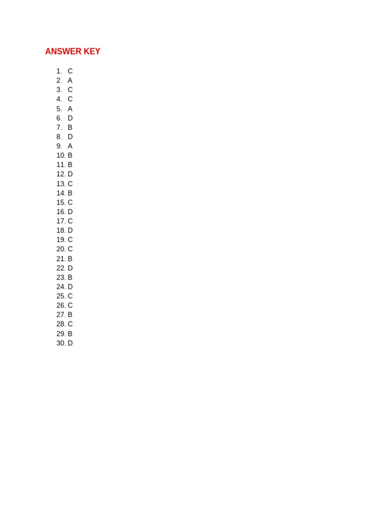 AR Answer Key Practice Test 1 | PDF