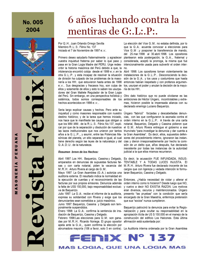 Fenix 5 | PDF | Perú | Masonería