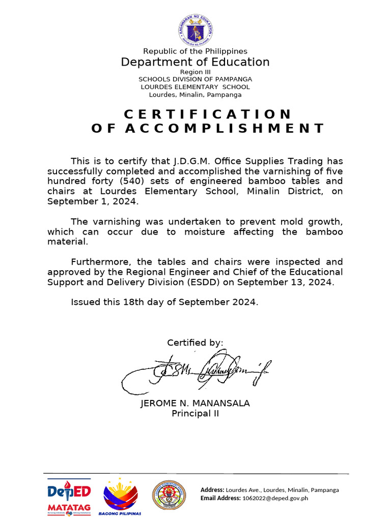 Certification JDGM Edited | PDF