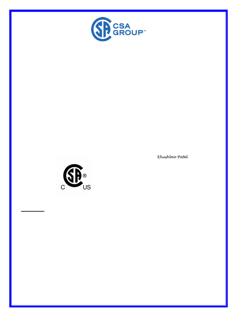 CSA Compliance for FlowPod Models | PDF | Technology & Engineering