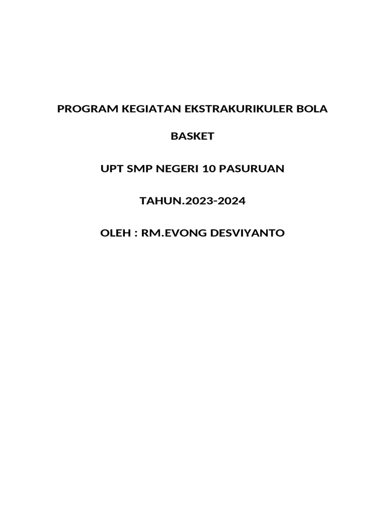 PROGRAM Latihan Bola Basket | PDF