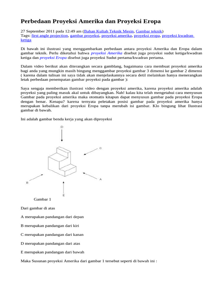 Perbedaan Proyeksi Amerika Dan Proyeksi | PDF