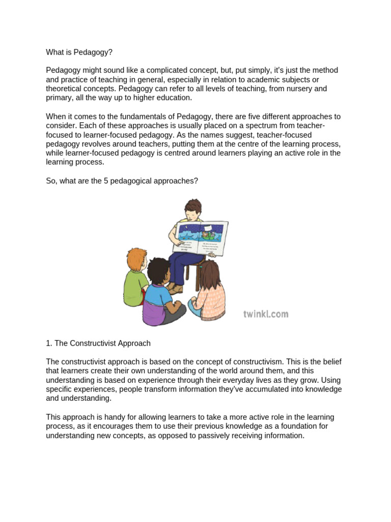 What Is Pedagogy | PDF | Lesson Plan | Constructivism (Philosophy Of ...