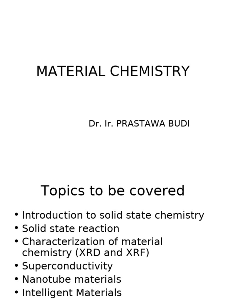 Introduction to Material Chemistry | PDF