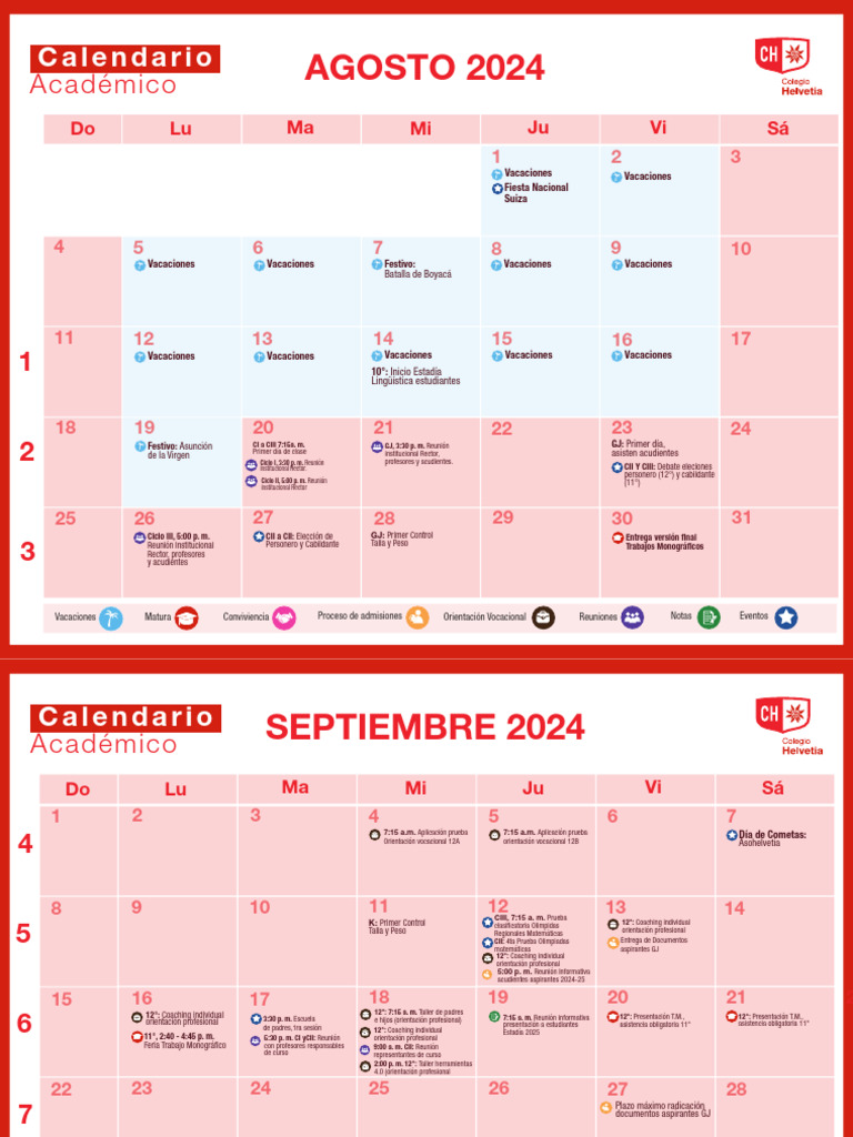 Calendario Academico 2024 - 2025 - Padres | PDF | Navidad | Observancias