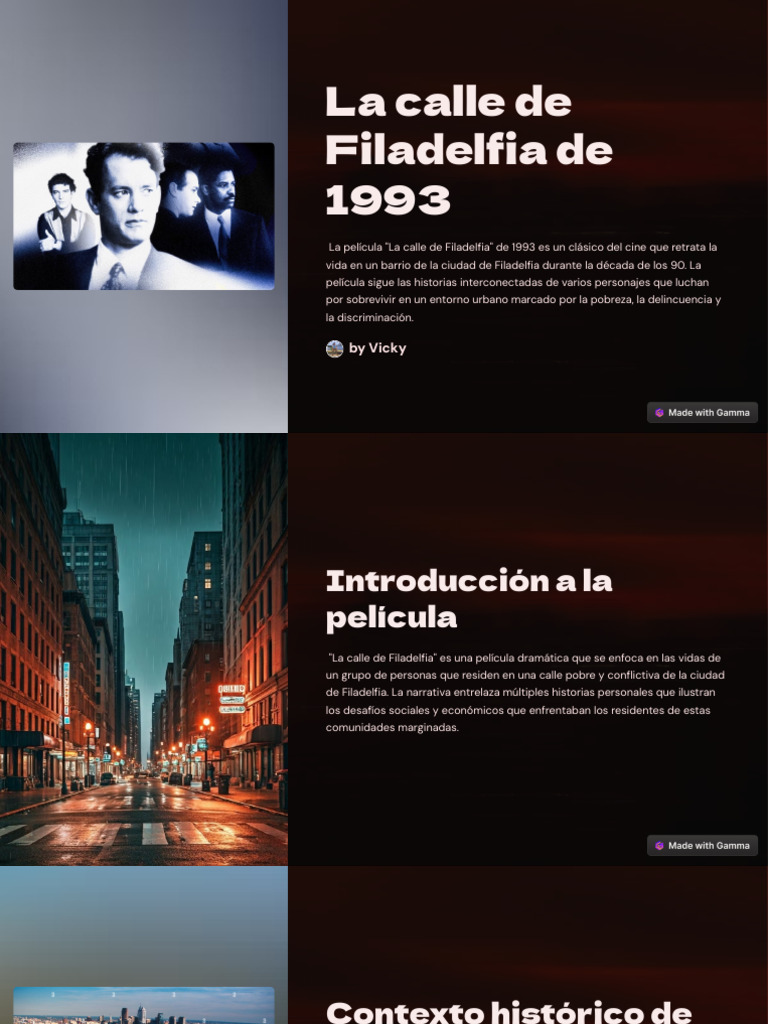 Análisis de "La calle de Filadelfia" 1993 | PDF