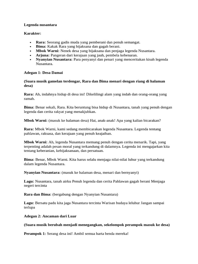 Legenda Nusantara Dialog | PDF | Perjalanan | Puisi