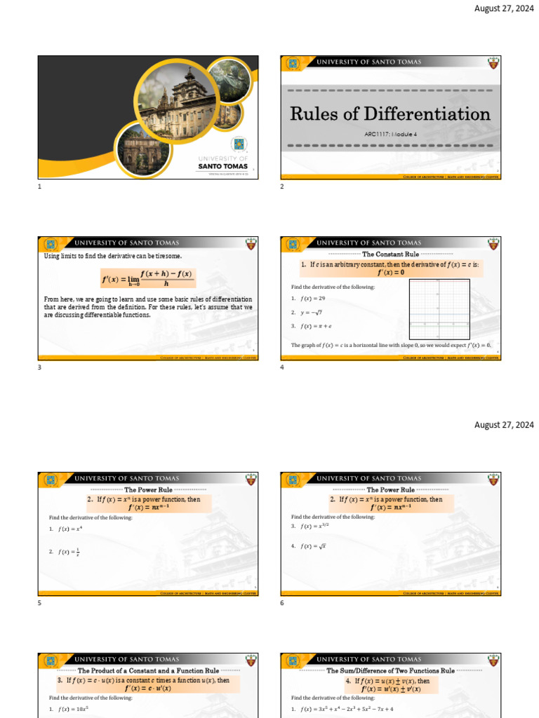 Module 4 - Rules of Differentiation | PDF | Derivative | Complex Analysis