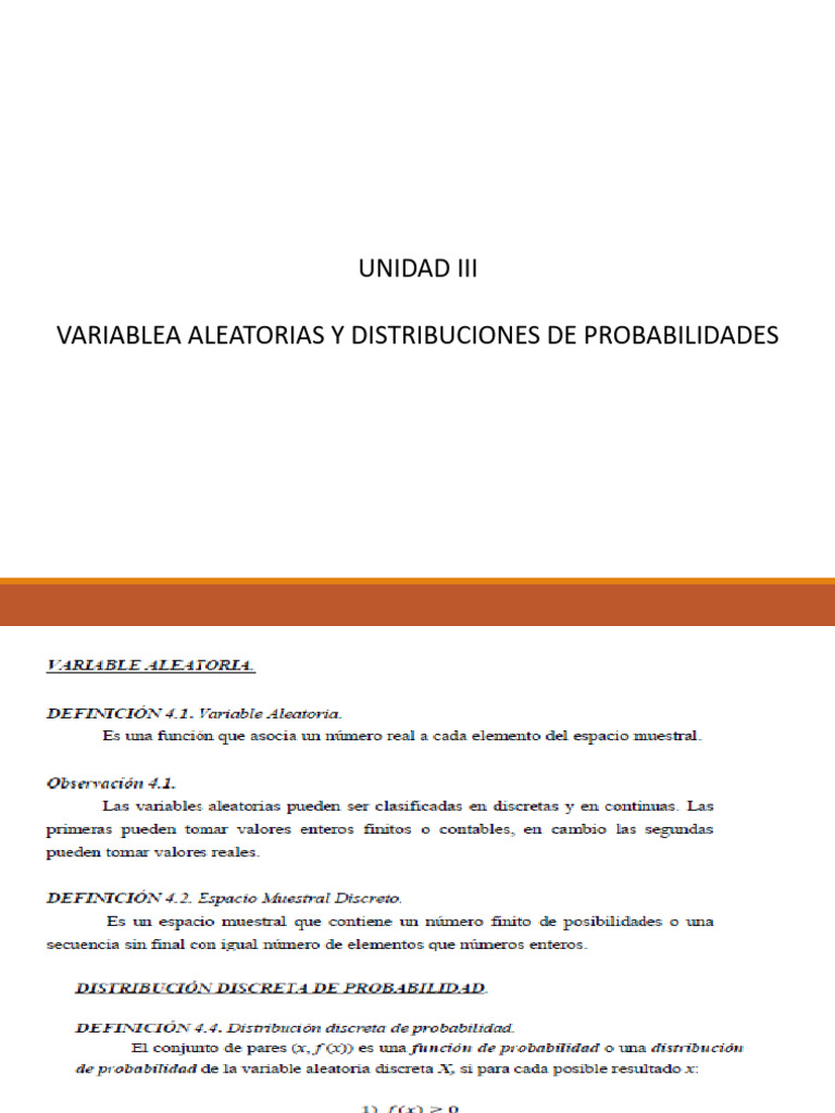 Variables Aleatorias | PDF | Variable aleatoria | Probabilidad
