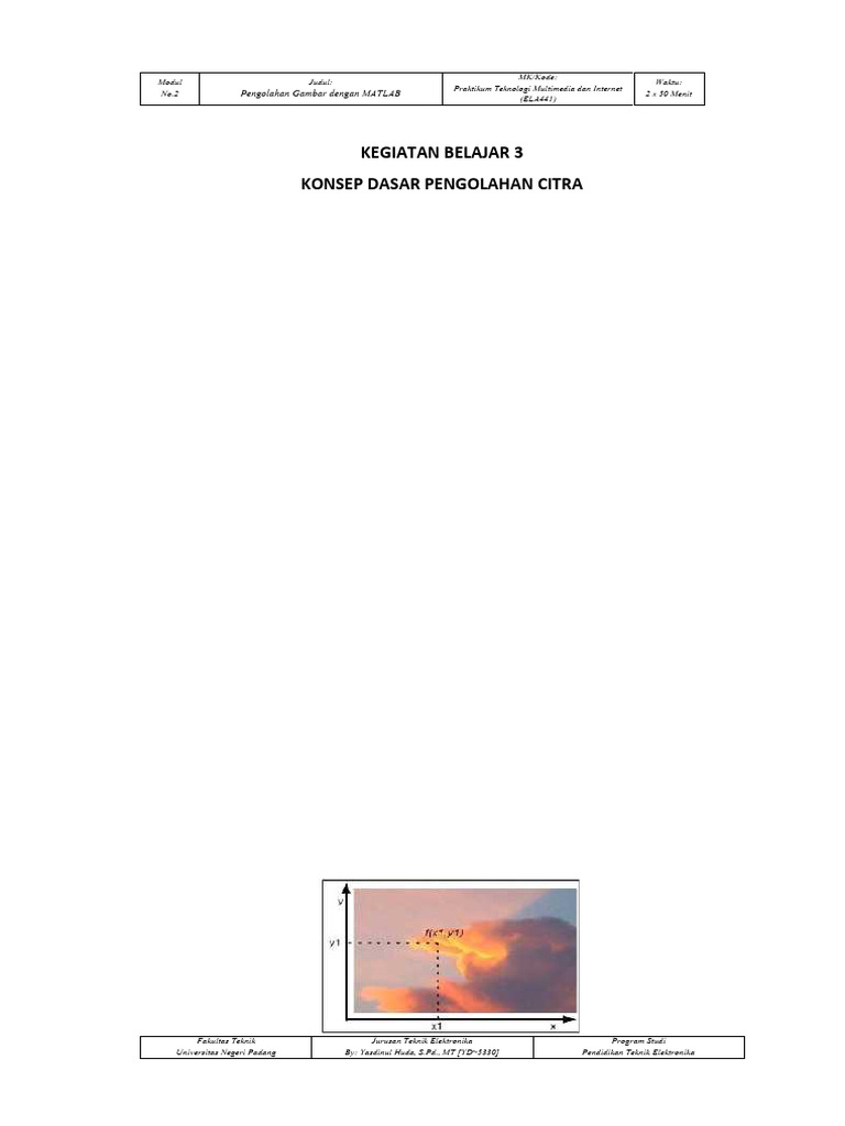 MODUL 2 KB 3 Pengolahan Gambar Dengan Matlab - ELA441 | PDF