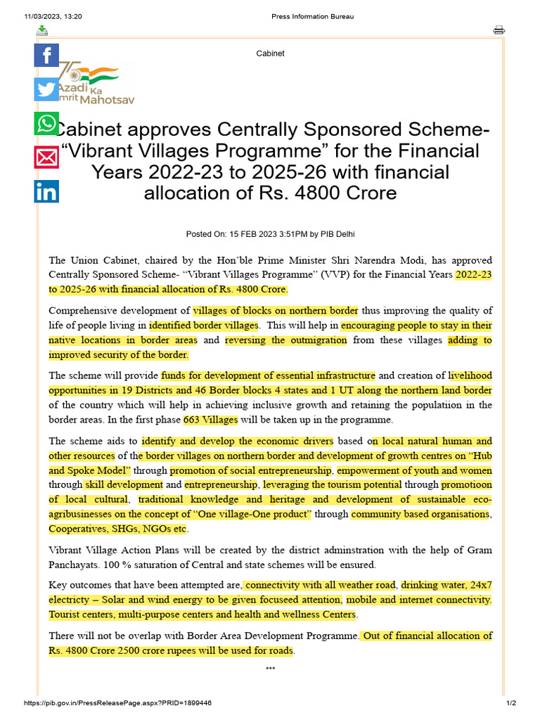 Vibrant Villages Program | PDF | Business | Social Science