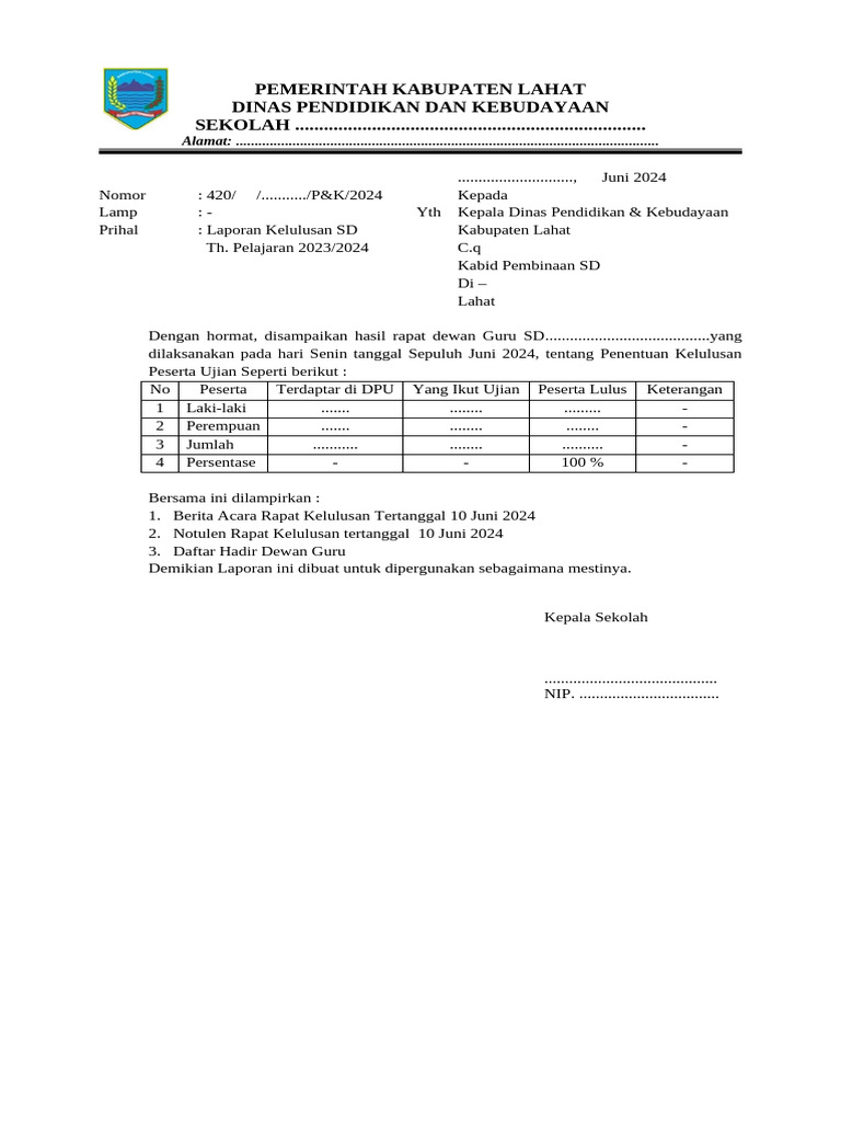 Laporan Kelulusan 2024 | PDF
