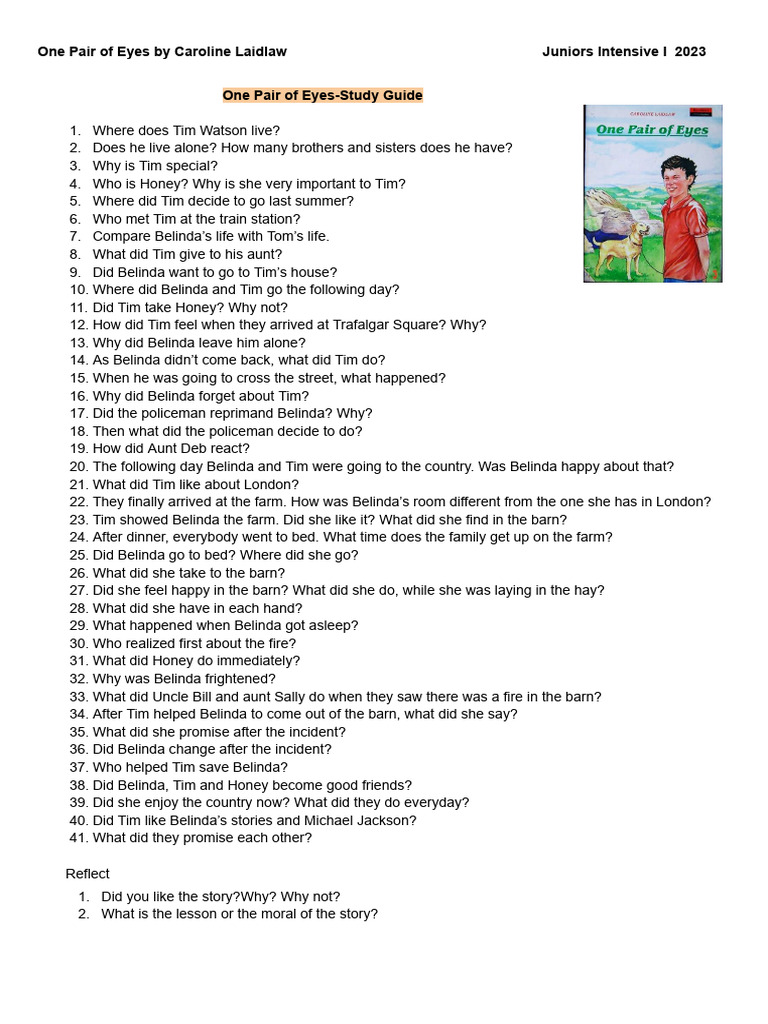 One Pair of Eyes Study Guide Questions | PDF