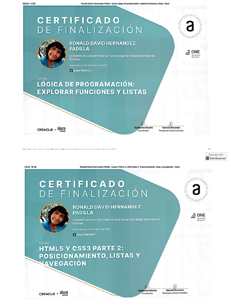 Certificados HTML y CSS | PDF