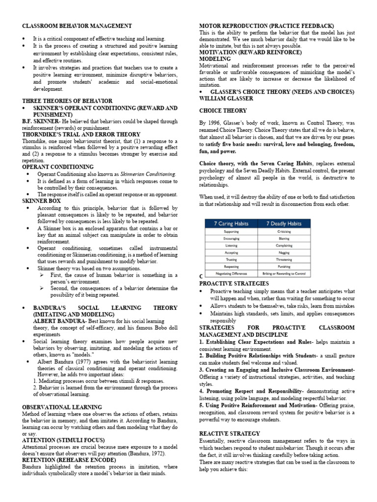 Classroom Behavior Management | PDF | Learning | Reinforcement