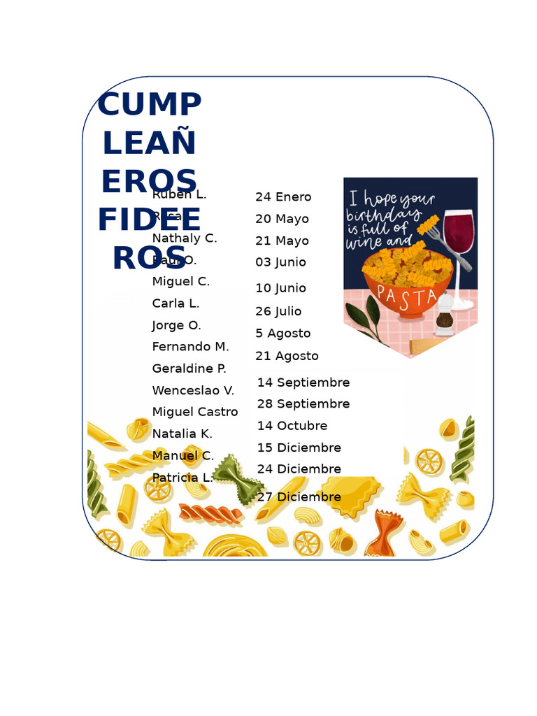 Lista de Cumpleaños | PDF