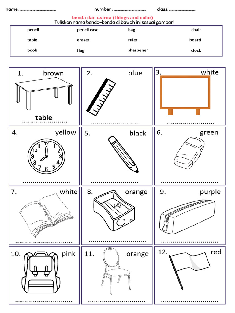 Beginner Object Phonics Activity Worksheet | PDF | Writing Implements ...