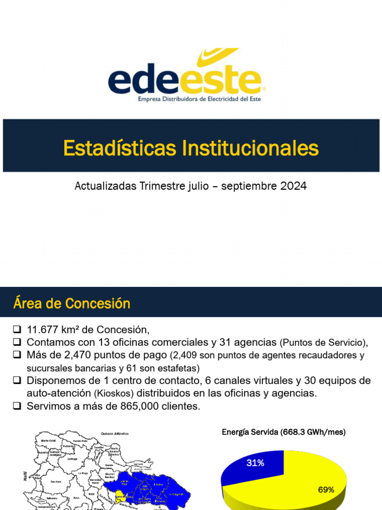EDE Este Estadisticas Institucionales Jul Sep 2024 | PDF