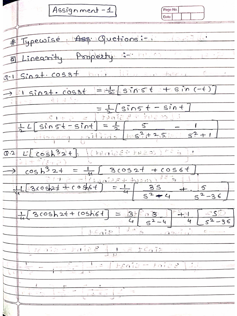 Math 3. Laplace Transform Assignment | PDF