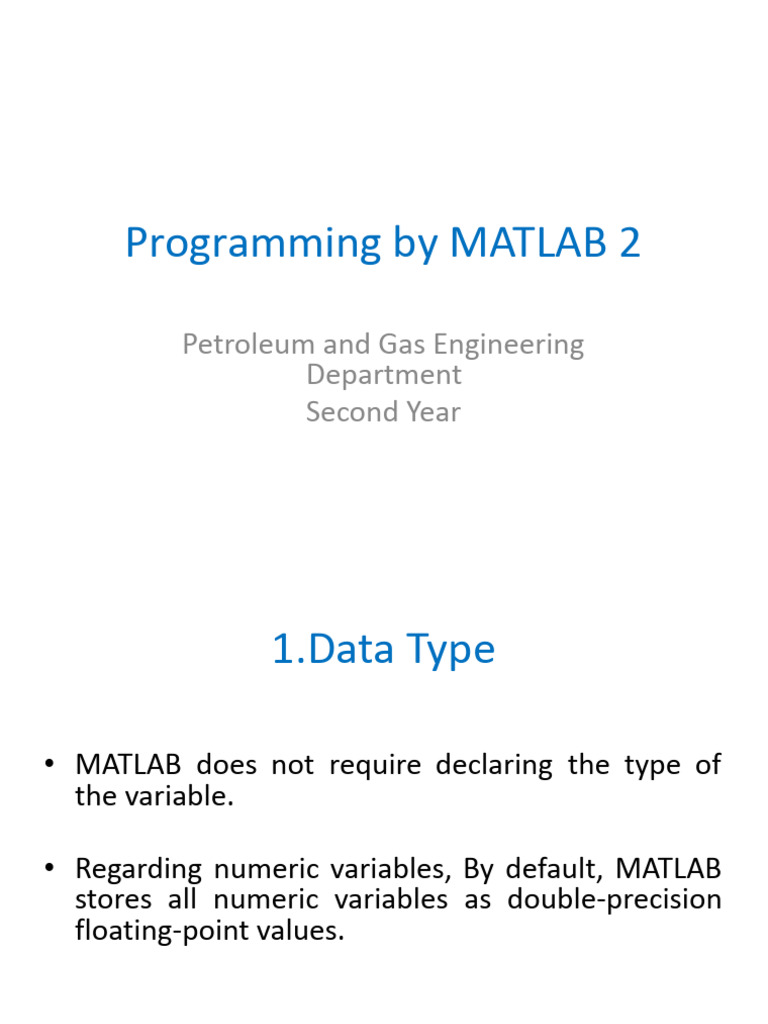 Programming by MATLAB 2 | PDF | Data Type | String (Computer Science)