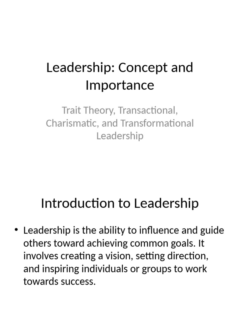 Leadership Presentation | PDF | Leadership | Transformational Leadership