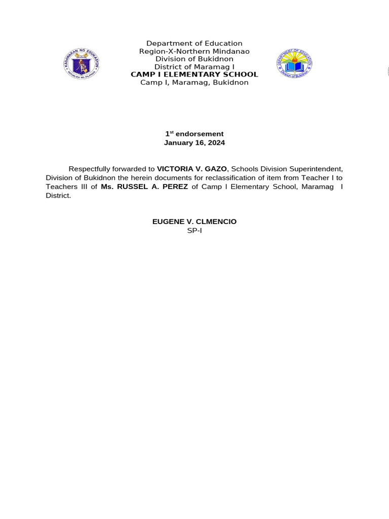Teacher Reclassification Endorsement 2024 | PDF