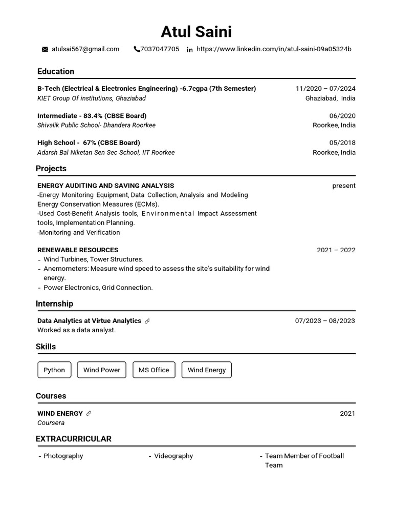 Atul Saini Resume | PDF | Technology & Engineering