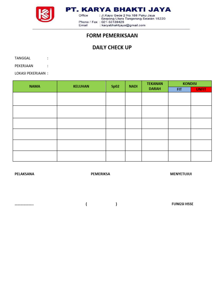 Form Pemeriksaan Dcu | PDF