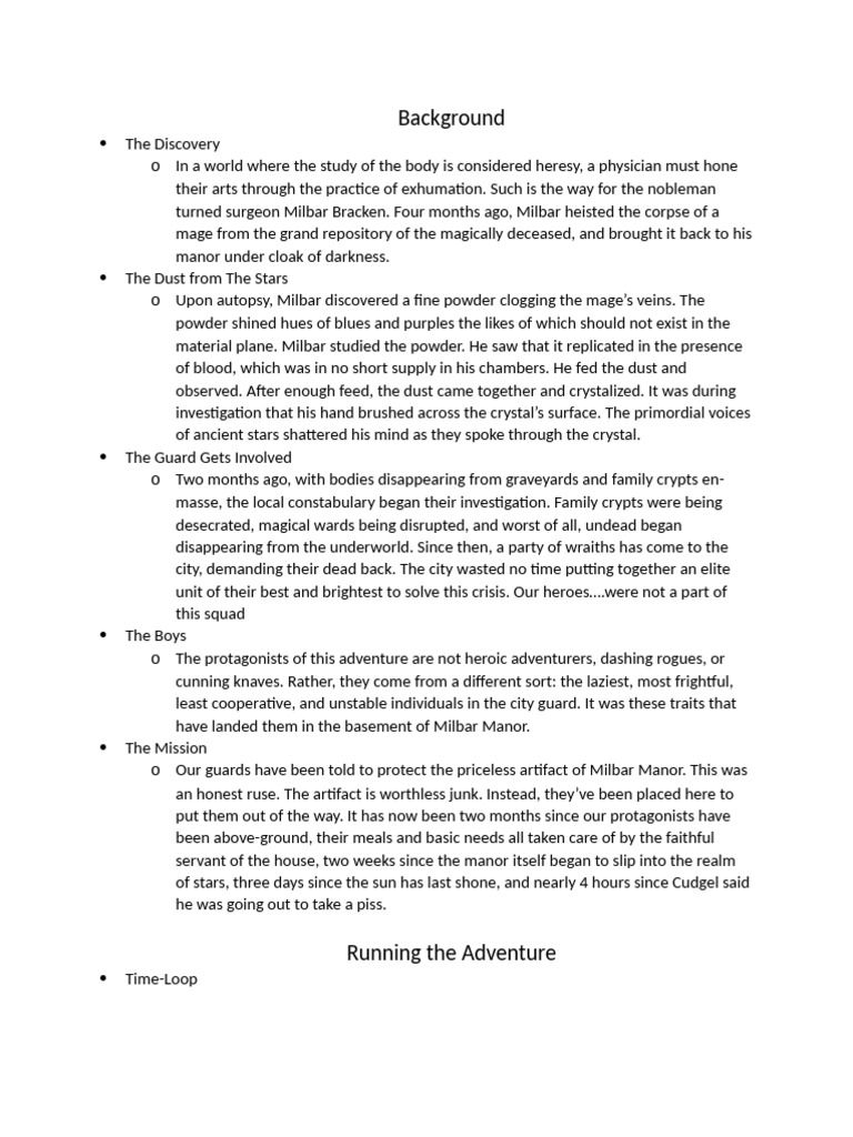 Rpg Jam Outline Redux | PDF