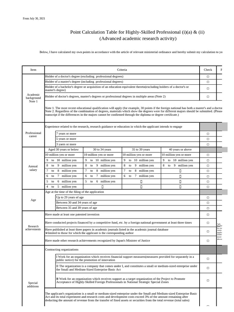 Point Calculation Sheet For HSP | PDF | Academic Degree | Diploma