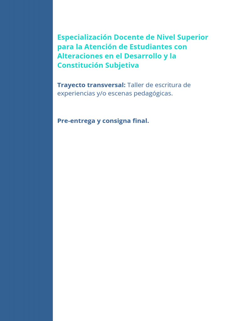 Pre Entrega de Trayecto Transversal | PDF | Maestros | Enseñando