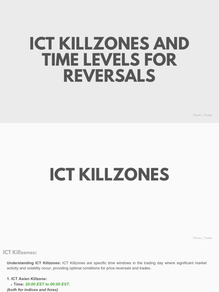 ICT Killzones Trading Times Explained | PDF | Foreign Exchange Market ...