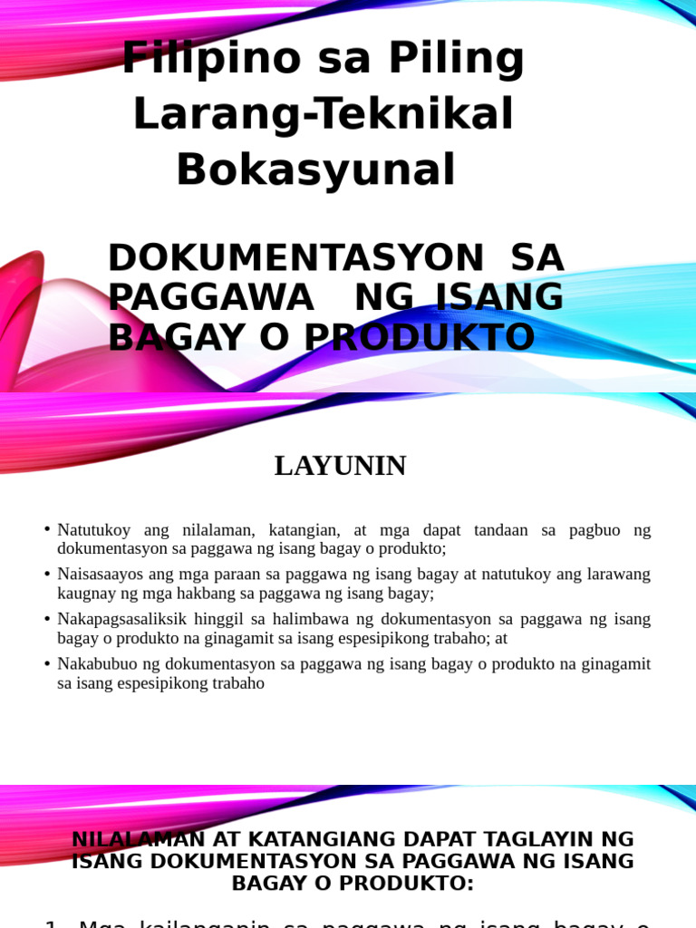 Dokumentasyon Sa Paggawa NG Isang Bagay o Produkto 10-21-2024 | PDF