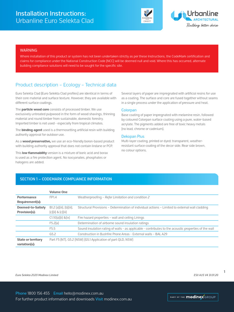 Euro Selekta Clad Installation Guide | PDF | Wall | Framing (Construction)