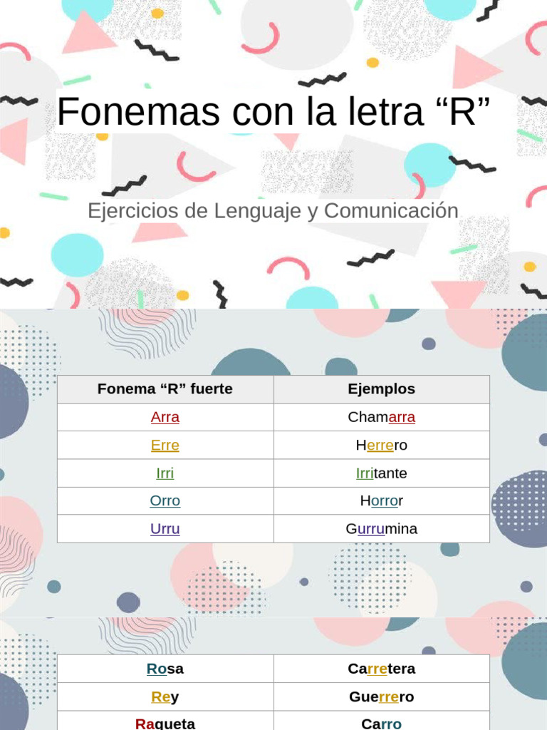 Fonemas Con La Letra "R" | PDF