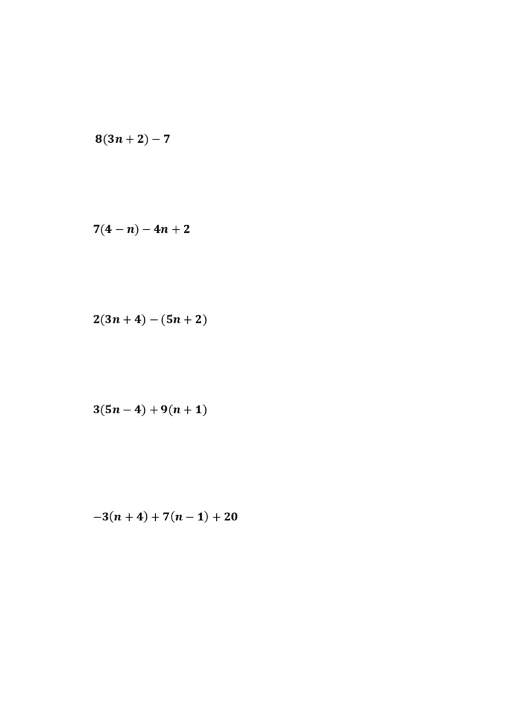 Algebra Simplification Practice | PDF