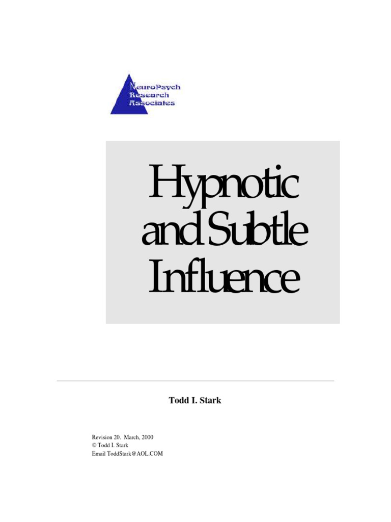 Hypnotic and Subtle Influence | PDF | Hypnosis | Emotions