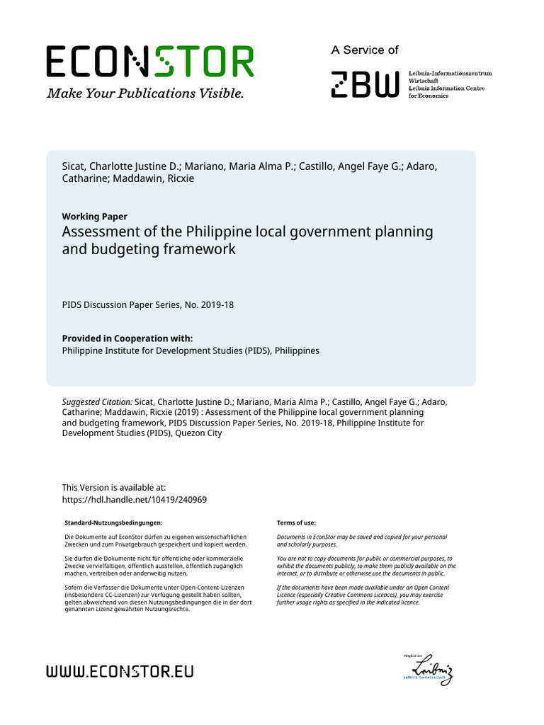 Pidsdps 1918 | PDF | Governance | Decentralization