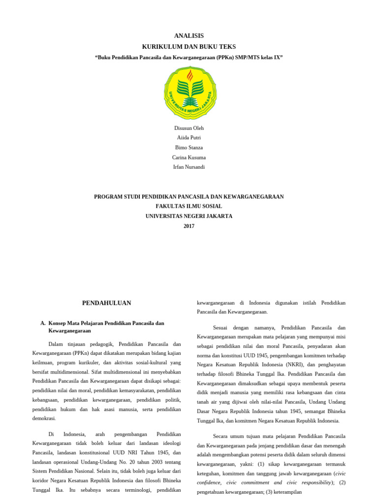 Analisis Buku PPKN SMP IX | PDF