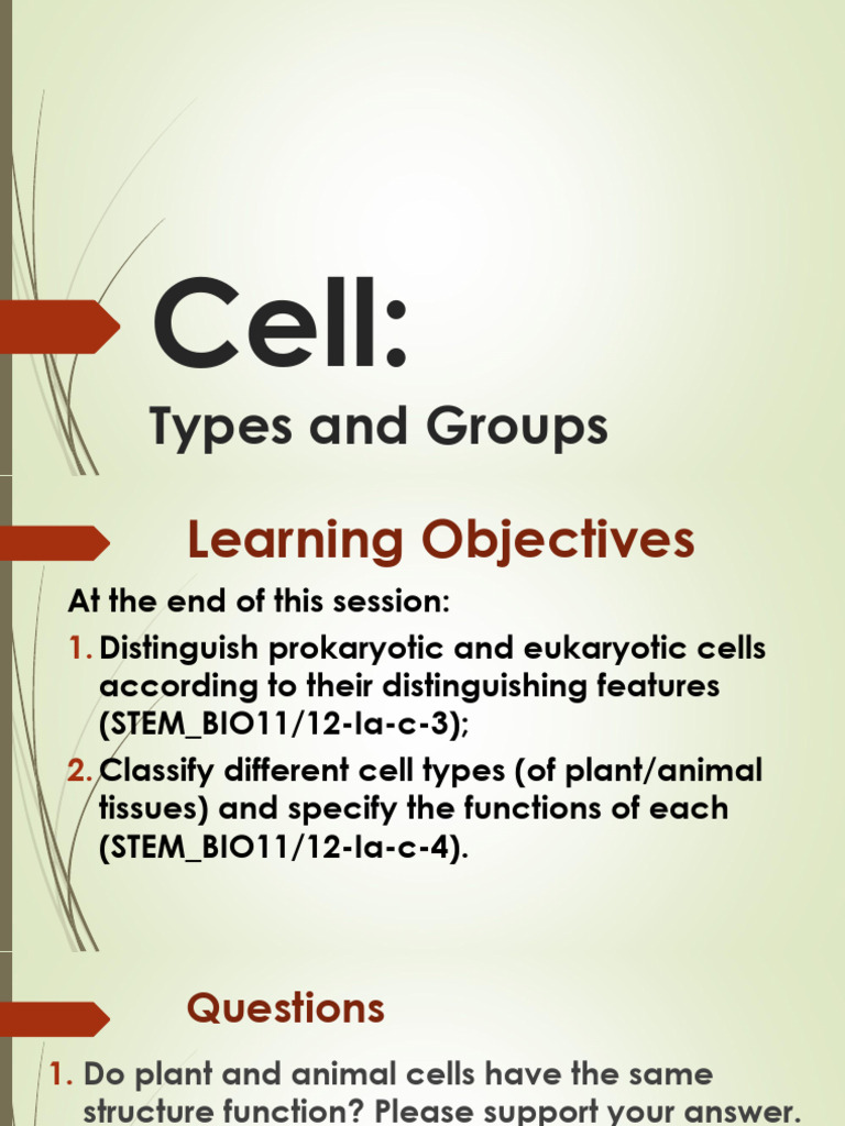 CELL, KINDS AND TYPES | PDF | Tissue (Biology) | Eukaryotes