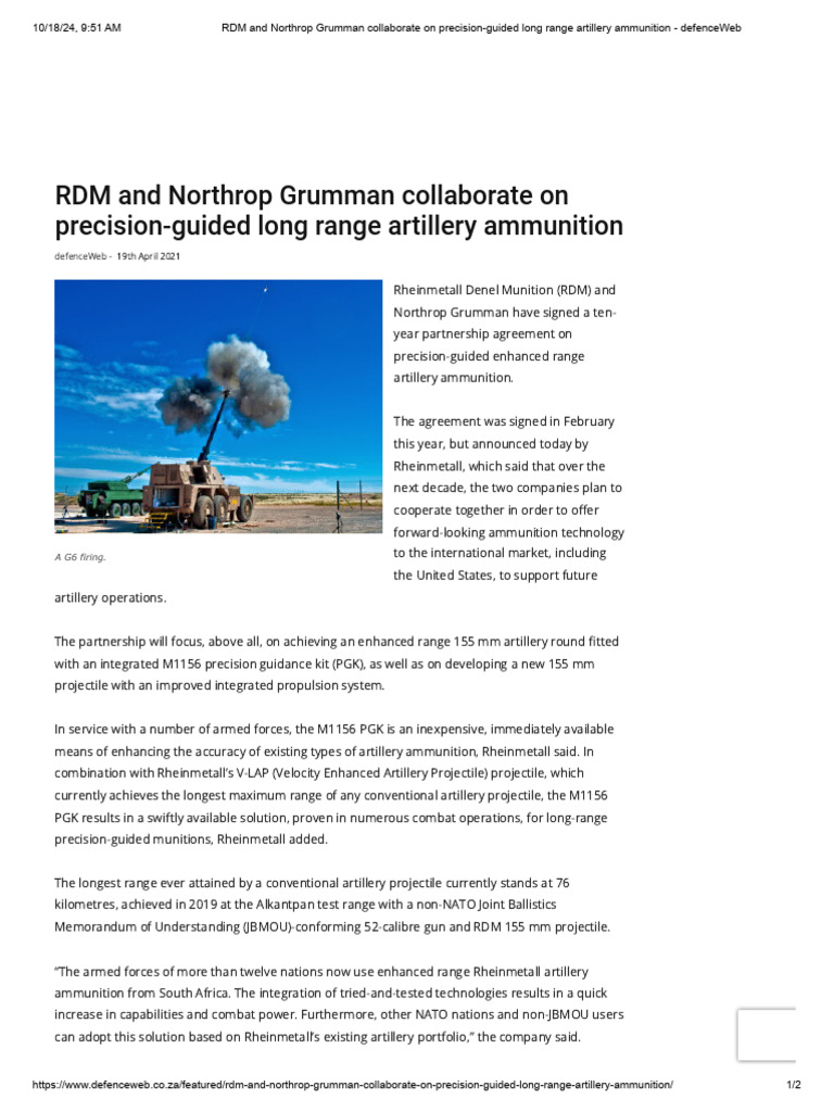 RDM and Northrop Grumman collaborate on precision-guided long range ...