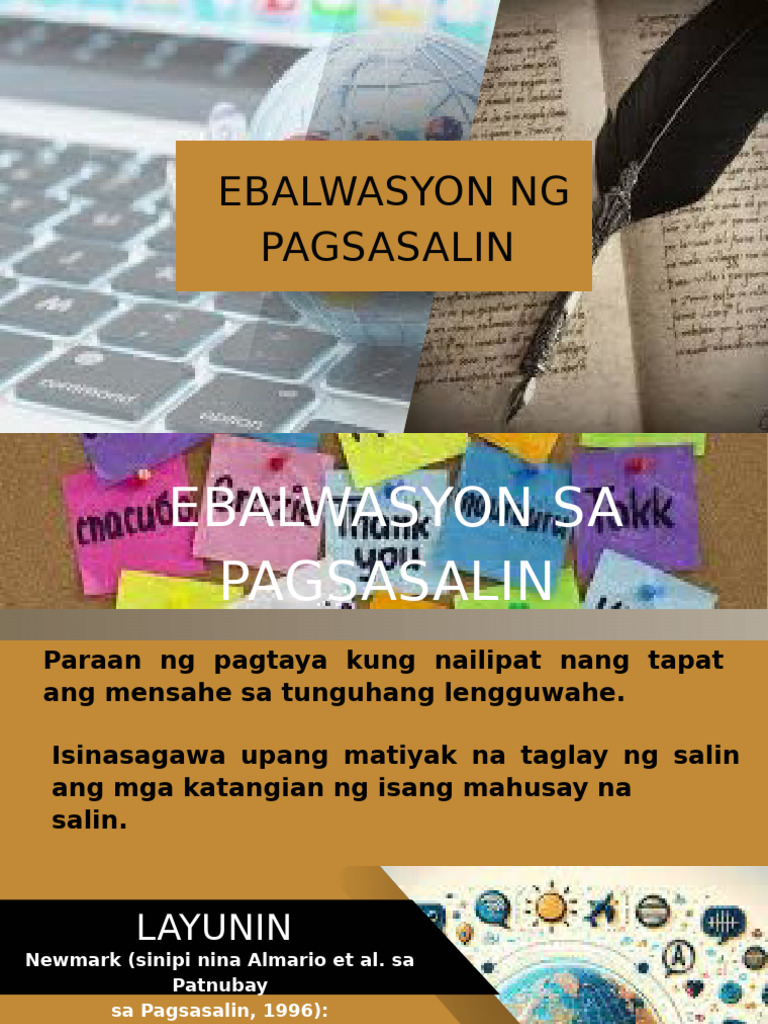 EBALWASYON SA PAGSASALIN KabuntoKambang 1 | PDF